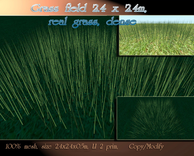 Second Life Marketplace - Grass field 2.4x2.4, real grass, dense
