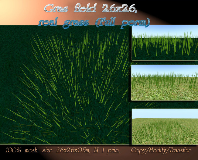 Second Life Marketplace - Gras field 2.6x2.6, real grass (Full perm ...