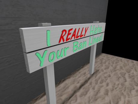 Second Life Marketplace - Ambience - Hate Ban Lines Sign