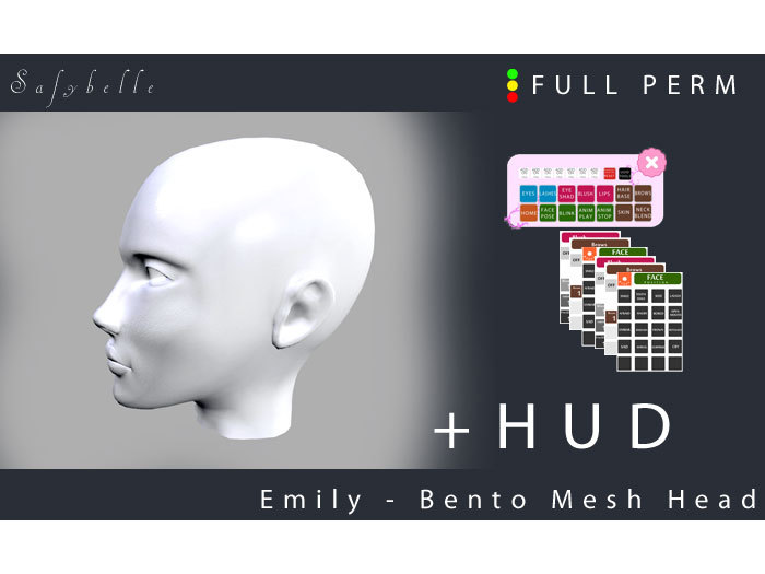 Second Life Marketplace - FULL PERM Bento Head + Hud + Animations ...