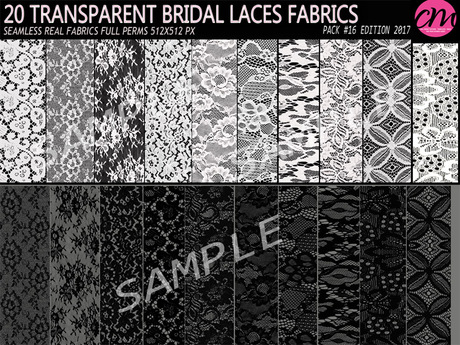 Second Life Marketplace - 20 transparent lace seamless fabrics pack 16 ...