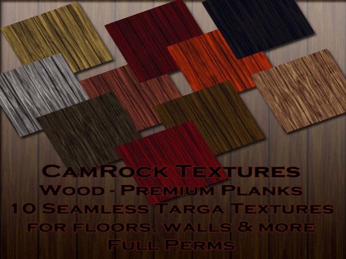 Second Life Marketplace - CamRock Textures - Woods - Premium Planks