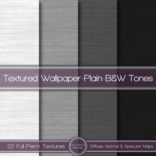 Second Life Marketplace - {L} Textured Wallpaper-Plain-B&W Tones
