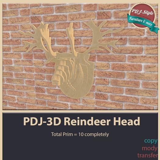 Second Life Marketplace - PDJ-3D Reindeer Head Box