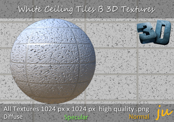Second Life Marketplace - JU White Ceiling Tiles B 3D Textures Full Perm
