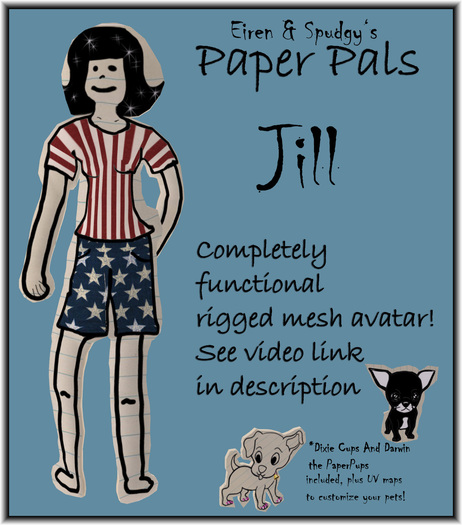 Second Life Marketplace - [u] Paper Pals Paper Dolls Jill FatPack ...