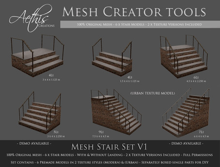Second Life Marketplace - [AC] Mesh Stair Set V.1 Full Permissions