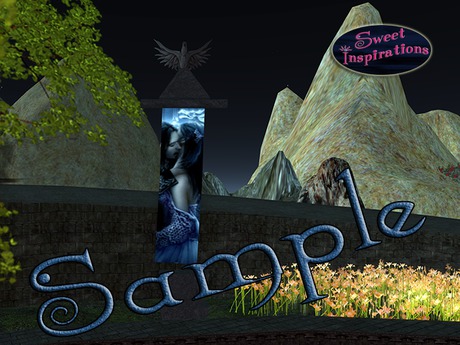 Second Life Marketplace - Modifyable Vertical Banner w/ Phoenix (Mesh)