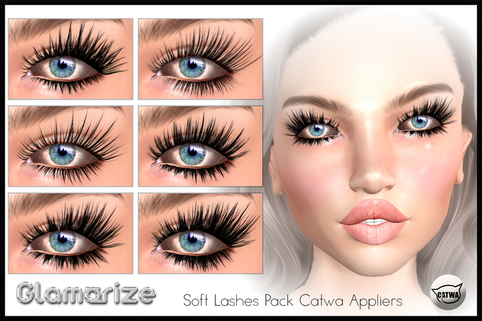 Second Life Marketplace Glamorize Soft Lashes Pack Catwa Appliers