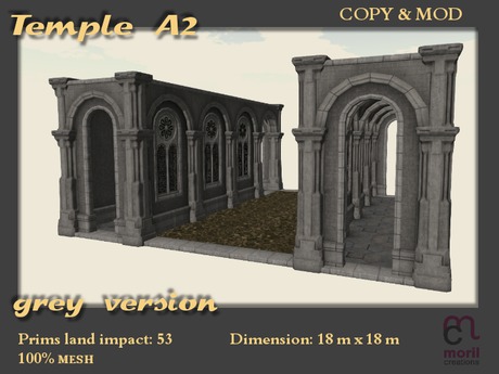 Second Life Marketplace - !Moril Creations! Temple A2 - GREY - C/M
