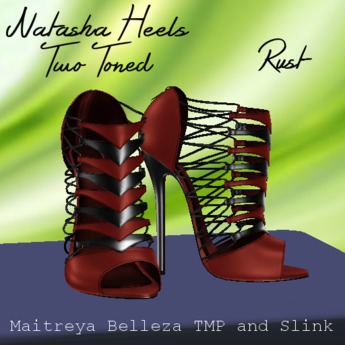 Second Life Marketplace - Charisma's Designs Natasha Heels Two Toned Rust