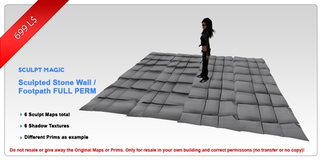 Second Life Marketplace - *Sculpt Magic* Sculpted Stone Wall / Footpath ...