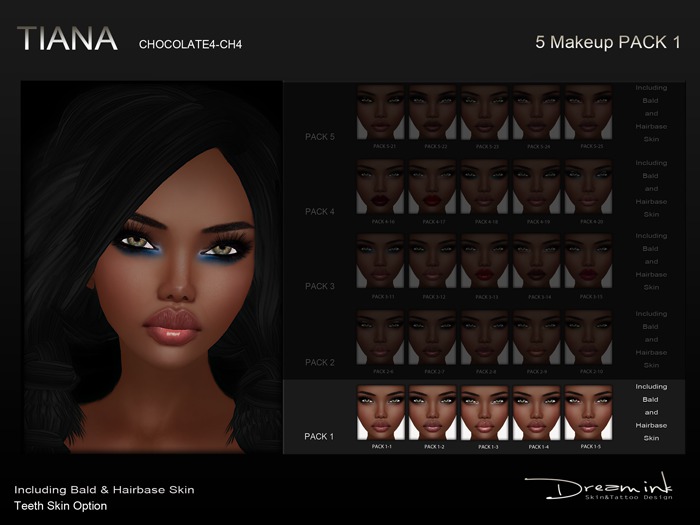 Second Life Marketplace - DREAM INK "Classic Skin TIANA Pack1" CH4 ...