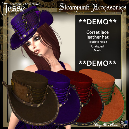 Second Life Marketplace - C&F Jesse Western Steampunk Hat DEMO
