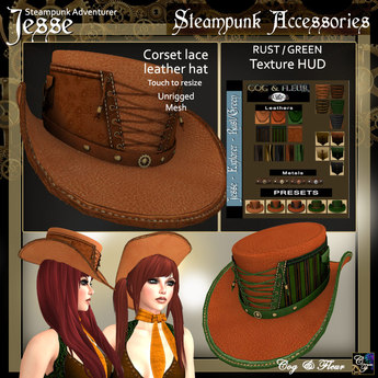 Second Life Marketplace - C&F Jesse Western Steampunk Hat DEMO