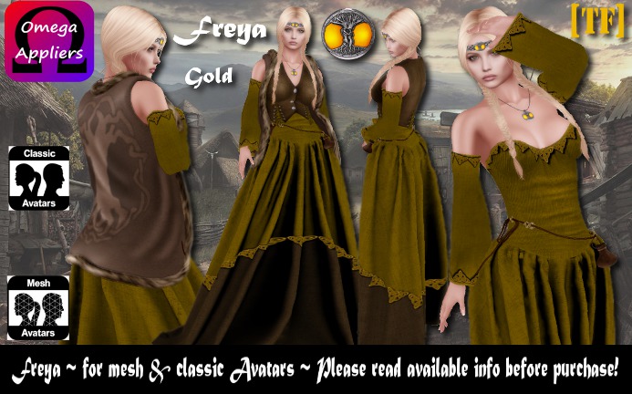 Second Life Marketplace - FREYA - GOLD [TF] - [Wear to Unpack]
