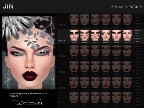 Second Life Marketplace - DREAM INK "Classic Skin JIN Pack5" P2-Pale2