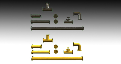 Second Life Marketplace - REFLEX INDUSTRIAL PIPES SET 8 PIECES