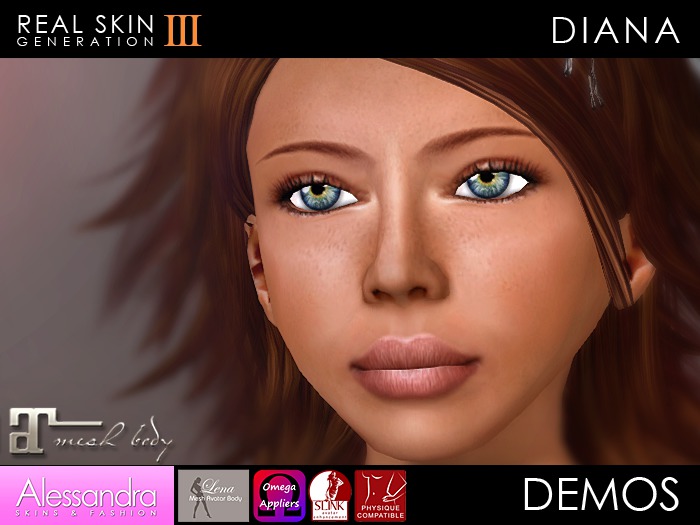 Second Life Marketplace - ALESSANDRA - Real Skin (Gen3) - Diana - DEMOS