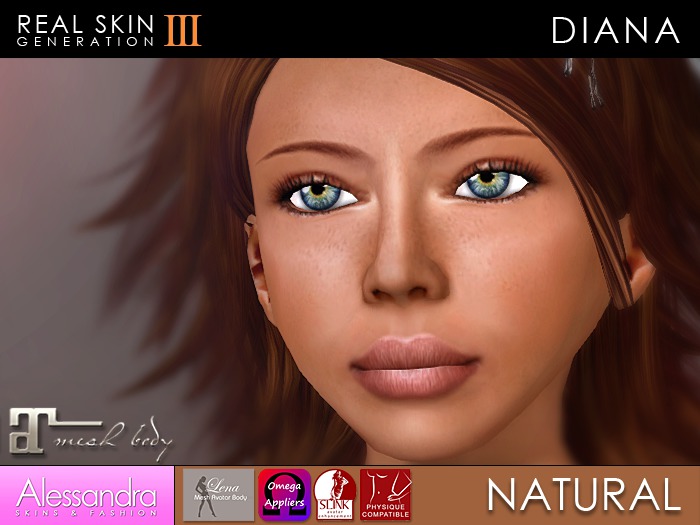 Second Life Marketplace - ALESSANDRA - Real Skin (Gen3) - DIANA - NATURAL