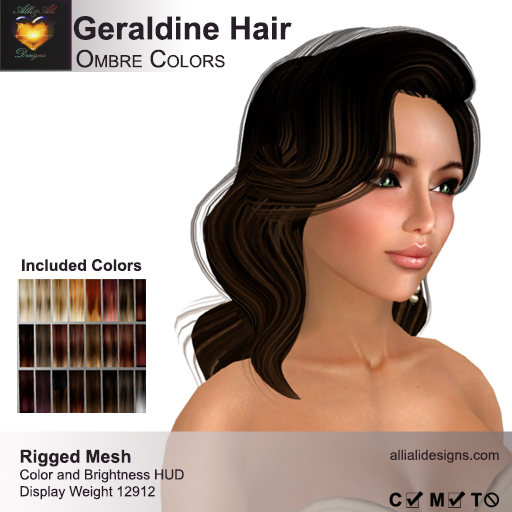 Second Life Marketplace - A&A Geraldine Hair Ombre Colors. Womens ...