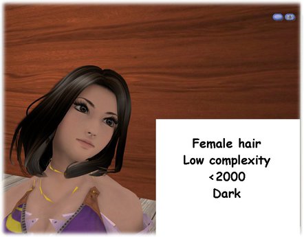 Second Life Marketplace - female hair - light / med / dark - low ...