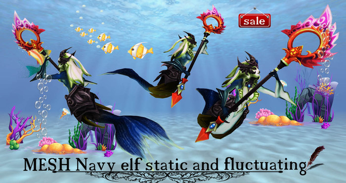 Second Life Marketplace - MESH Navy elf static and fluctuating(C&M) v. 1