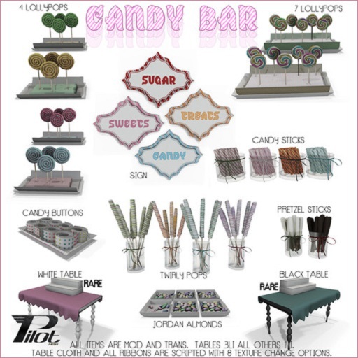 Second Life Marketplace - PILOT - Candy Sticks [Orange/Black]