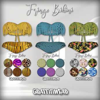 Second Life Marketplace - Graffitiwear Fringe Bikini DEMO