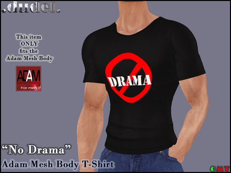 Second Life Marketplace - .dudel. Adam Mesh Body T-Shirt - No Drama