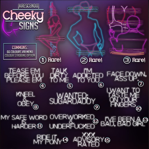 Second Life Marketplace - [Kres] Cheeky Neons - 06 Addicted