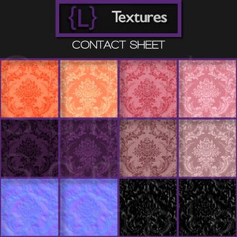 Second Life Marketplace - {L} Wallpaper-Damask-Plain-Sunset Tones