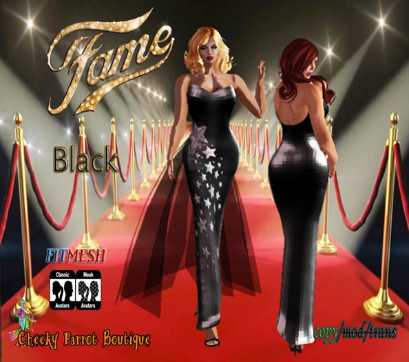 Second Life Marketplace - Fame Sequin Gown Black