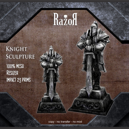 Second Life Marketplace - Razor - Knight Sculpture - Box