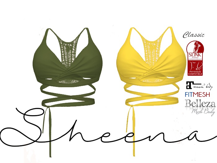 Second Life Marketplace - Sheena Nina Top - Green & Yellow