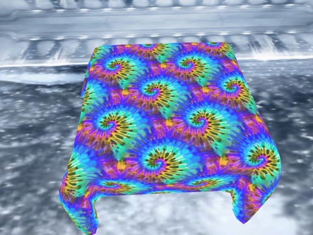 Second Life Marketplace - Trippy Hippie Table - Pastel Tye Dye