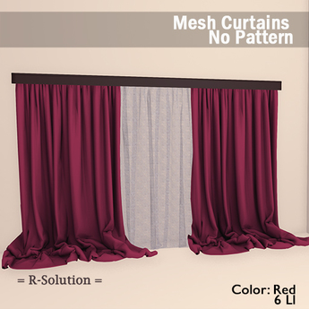 Second Life Marketplace - =R-Solution= Curtains Mesh Red No Patterns