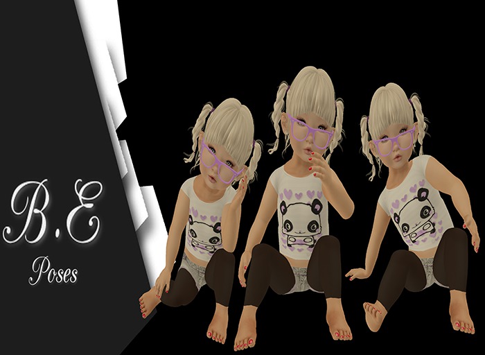 Second Life Marketplace - B.E Poses - Pack Model kids Sit