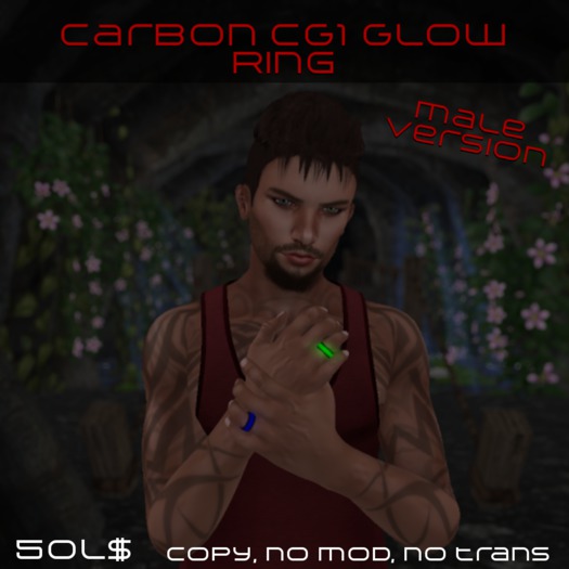 Second Life Marketplace - Carbon CG1 Glow Ring - Male TMP Bento