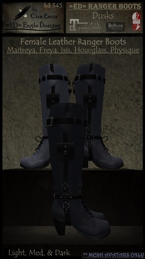 Second Life Marketplace - =ED= RANGER BOOTS - Dusks - (Maitreya, Freya ...