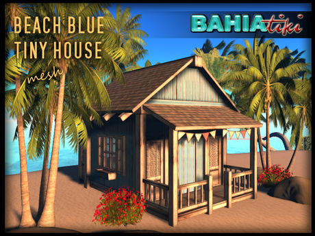 Second Life Marketplace - Beach Cabin Tiny House - Blue