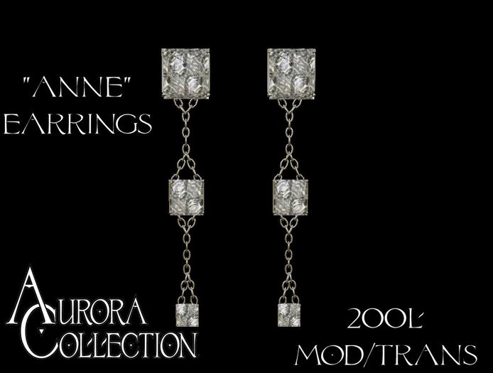 Second Life Marketplace - Aurora Collection "Anne" Earrings Gold and White