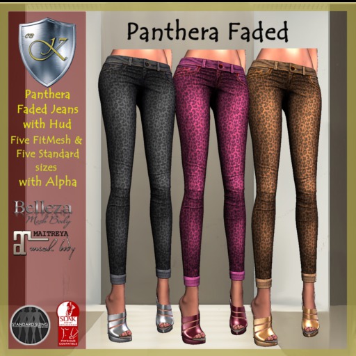 Second Life Marketplace - CBK Designs Panthera Faded Jeans with Hud