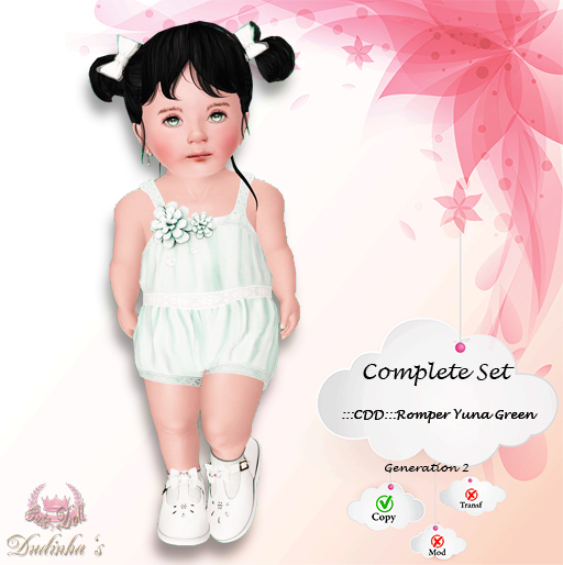 Second Life Marketplace - :::CDD Romper Yuna Green-TOT INFANT
