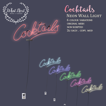 Second Life Marketplace - {what next} Neon Wall Lights - Full Set