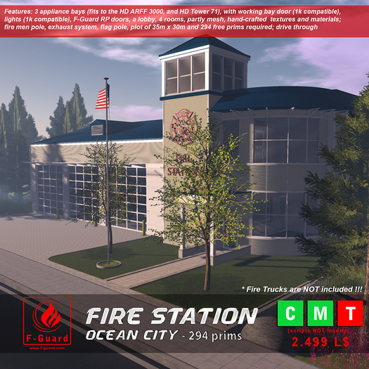 Second Life Marketplace - F-Guard Fire Station Ocean City