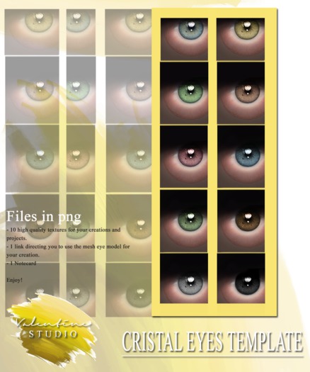 Second Life Marketplace - - STUDIO VALENTINE - Cristal Eyes Template