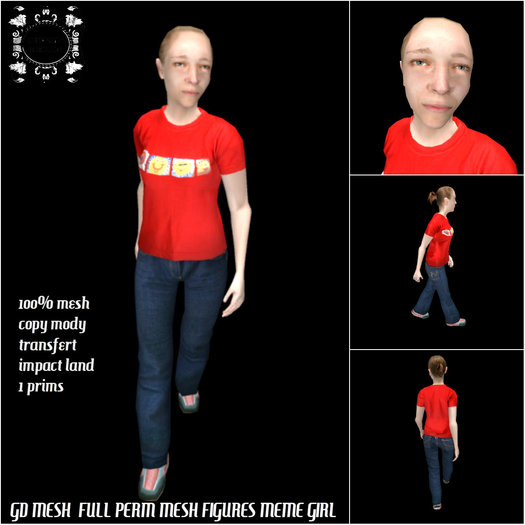 Second Life Marketplace - GD MESH FULL PERM MESH FIGURES MEME GIRL