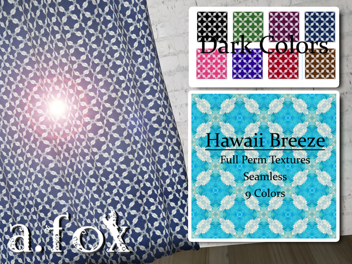 Second Life Marketplace - Full Perm Textures - Hawaii Breeze Dark Set