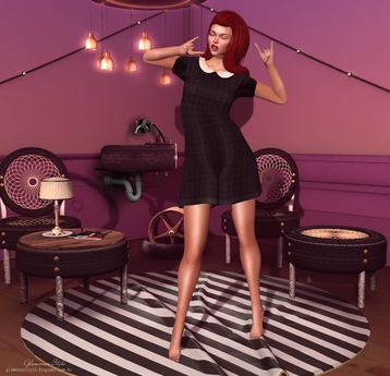Second Life Marketplace - Peter Pan Collar Lace Bottom Black Shift ...